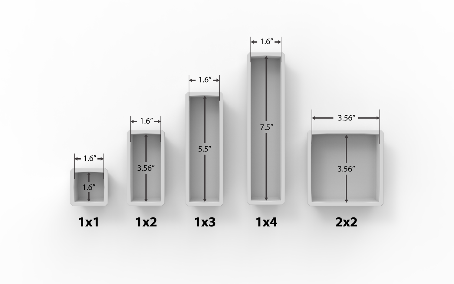 3 Customizable 1x2 Bins (1.6" x 3.56") – BUZBE