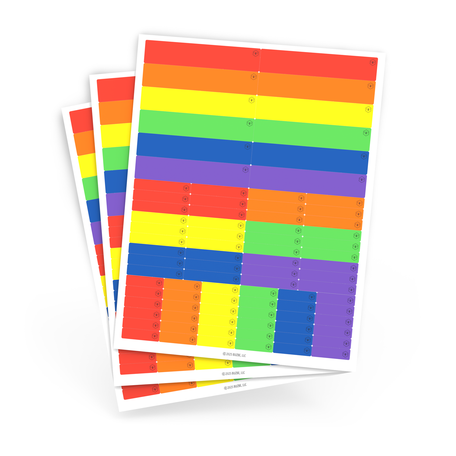 Waterproof Sticker Label Variety Pack - Color Rush – BUZBE